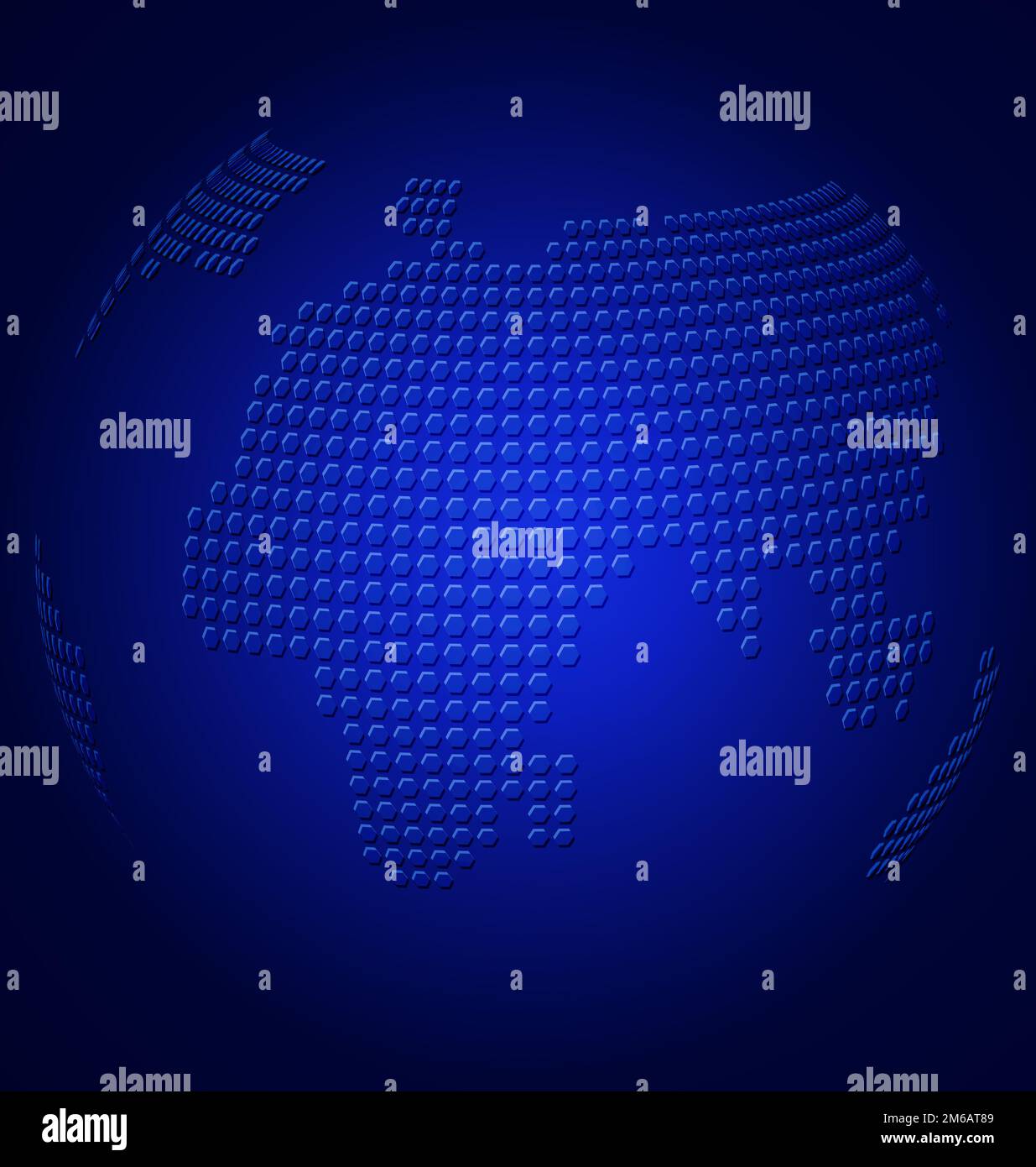 Blue globe with embossed map Stock Photo - Alamy