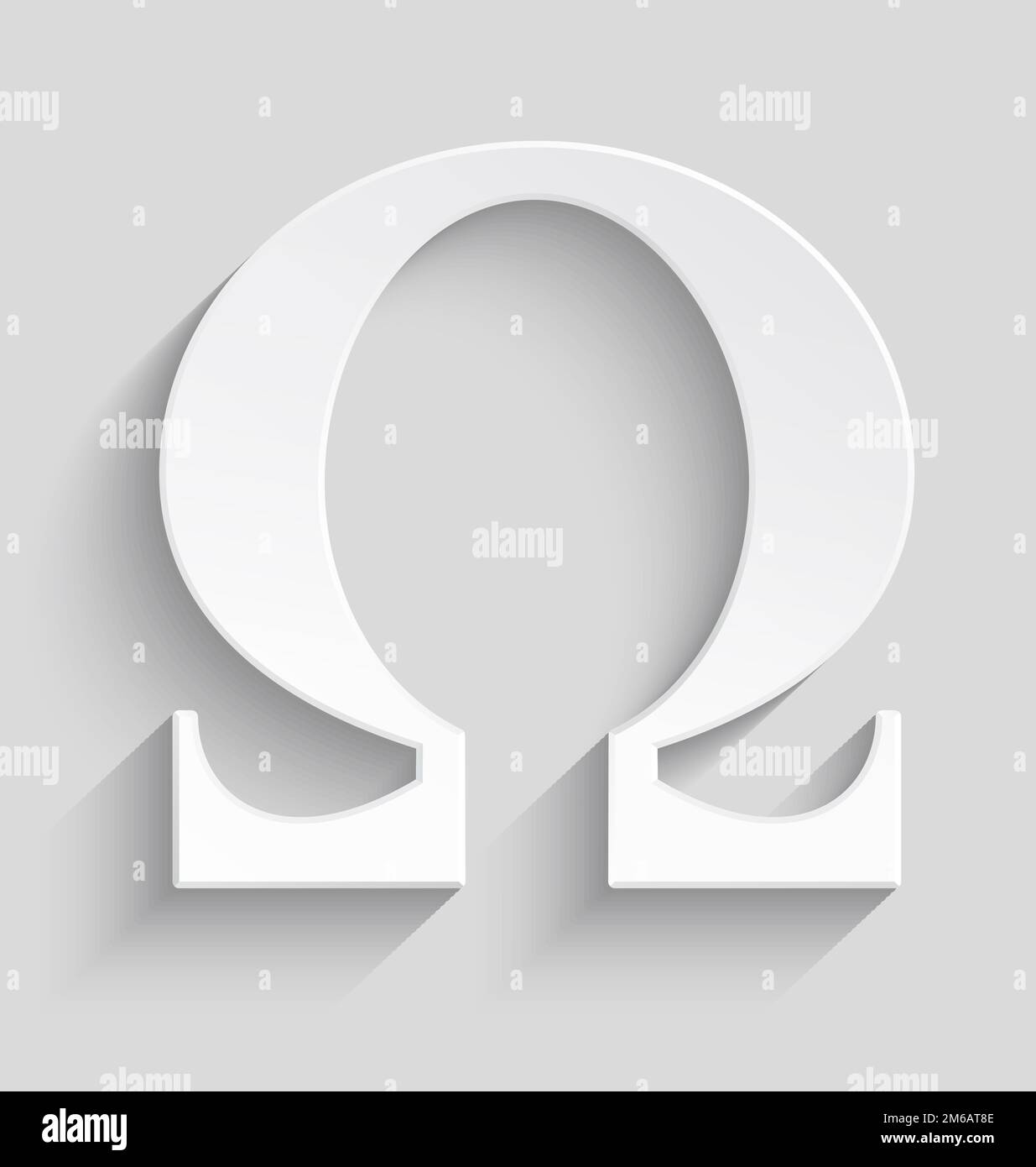 Omega white plastic symbol Stock Photo - Alamy