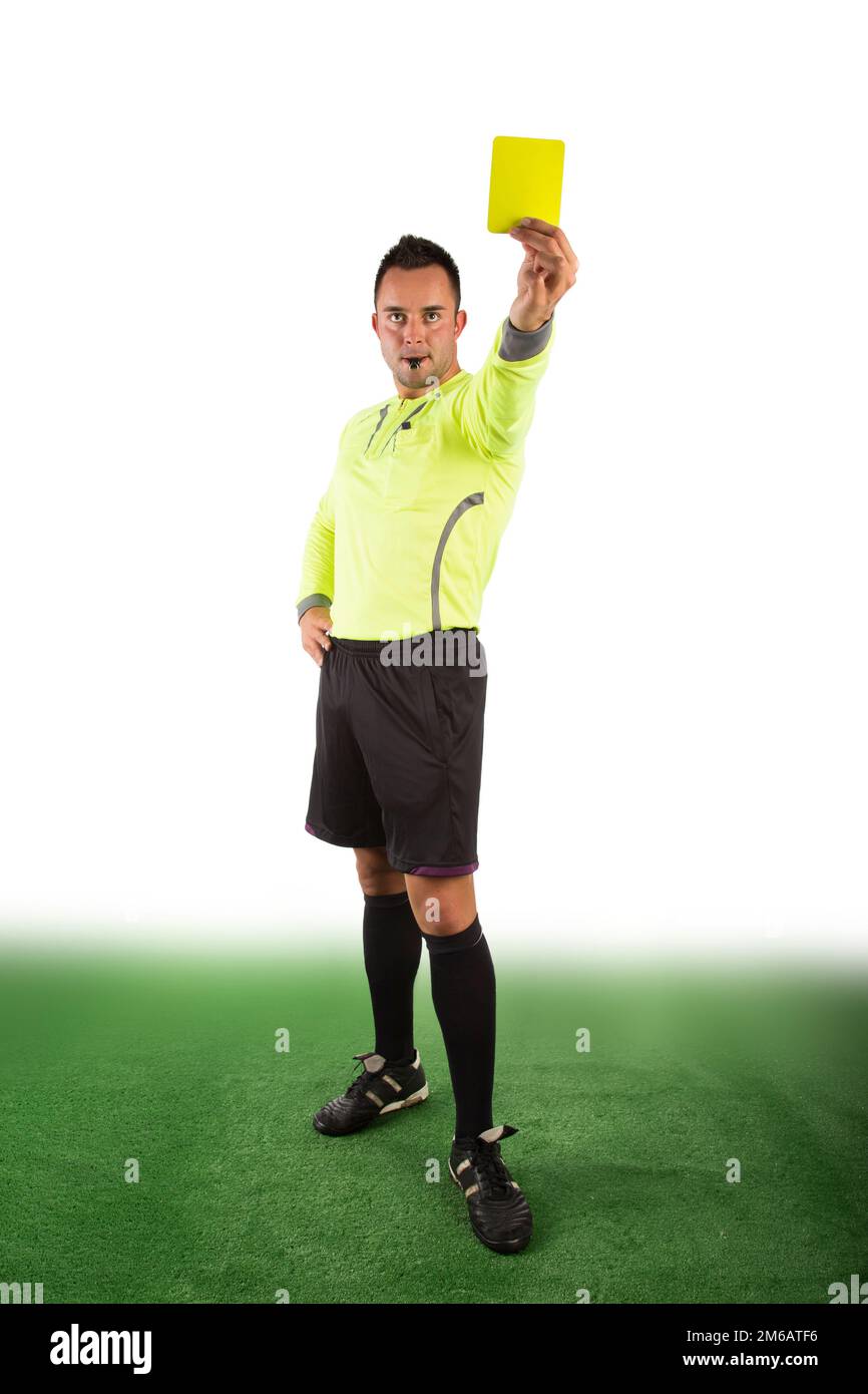 Yellow card referee hi-res stock photography and images - Alamy