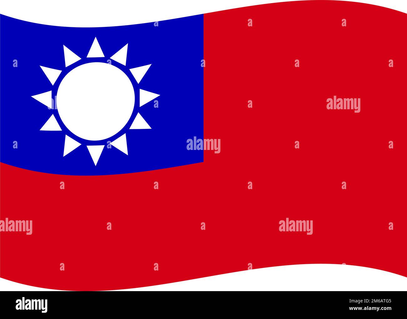 Fluttering Taiwanese flag icon. Formosa. Editable vector Stock Vector ...