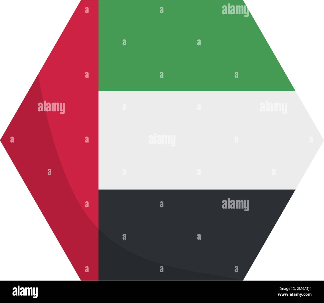Hexagonal United Arab Emirates flag icon. Editable vector Stock Vector ...