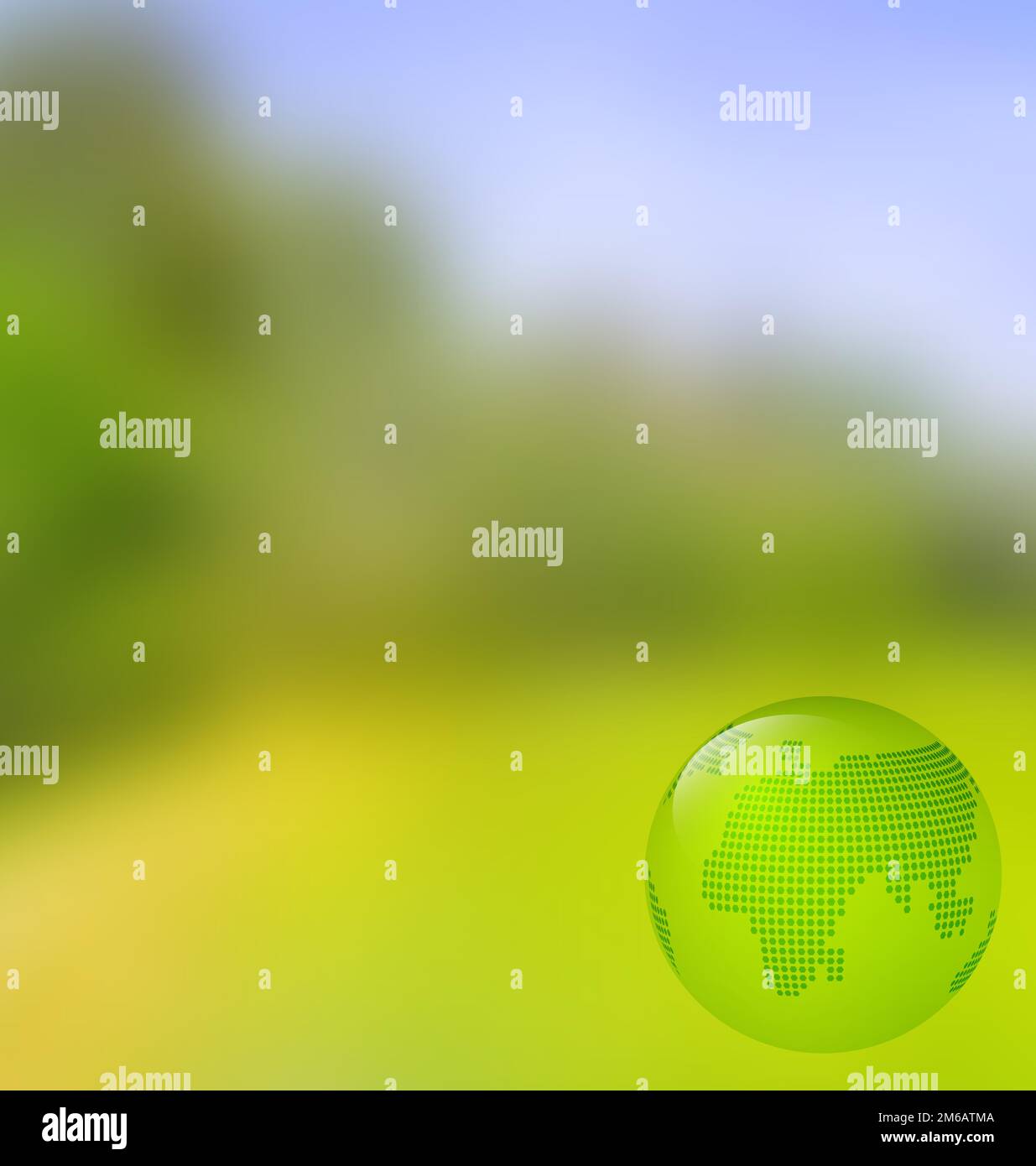 Blurred landscape background with globe Stock Photo - Alamy