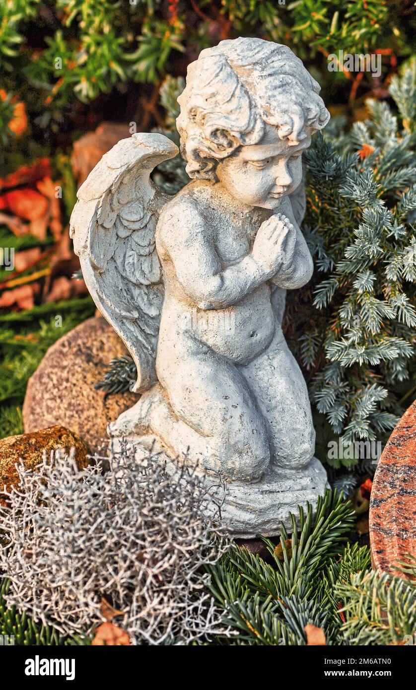 Grave decoration with an angel figure, Germany Stock Photo - Alamy