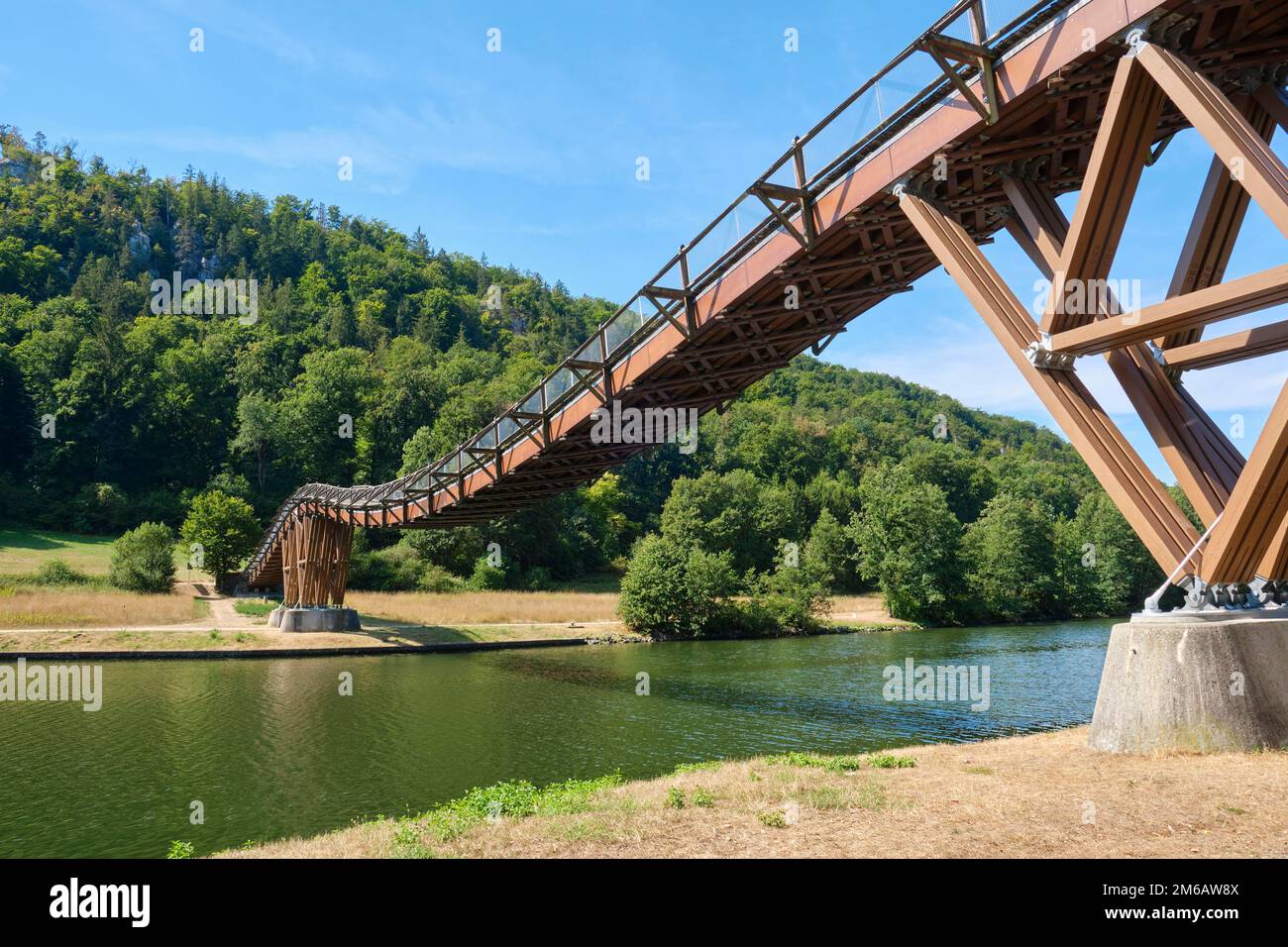 Wooden bridge near Essing over the Main-Danube Canal, Tatzelwurm or ...