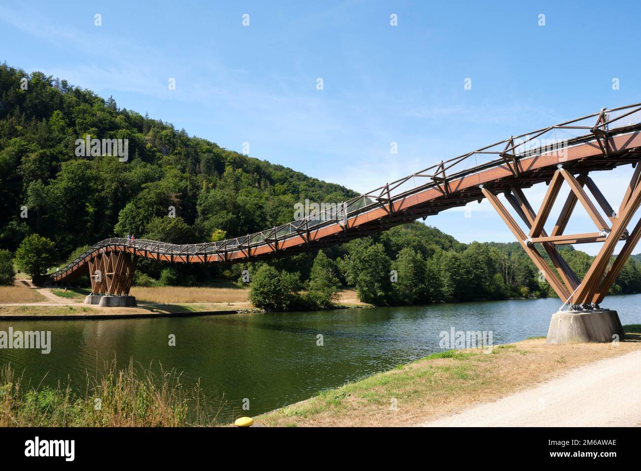 Wooden bridge near Essing over the Main-Danube Canal, Tatzelwurm or ...