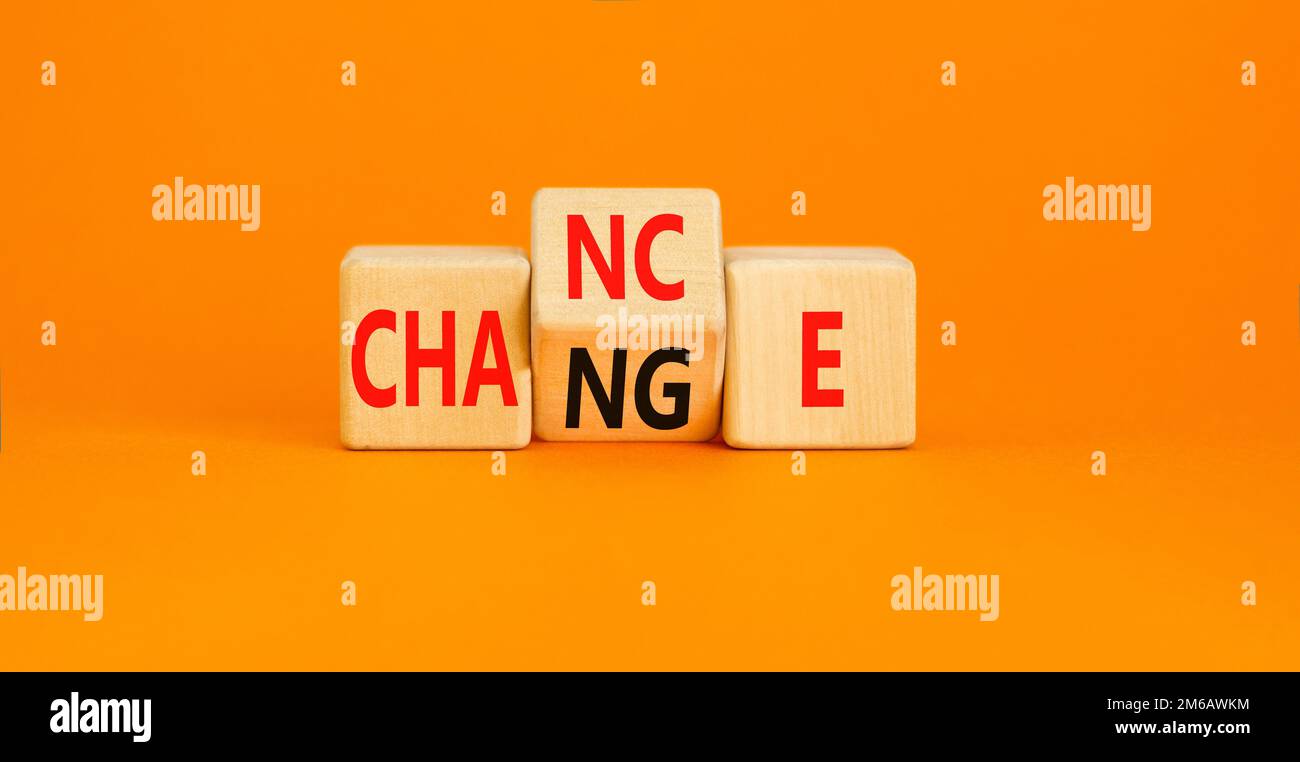Chance and change symbol. Concept word Chance Change on wooden cubes ...