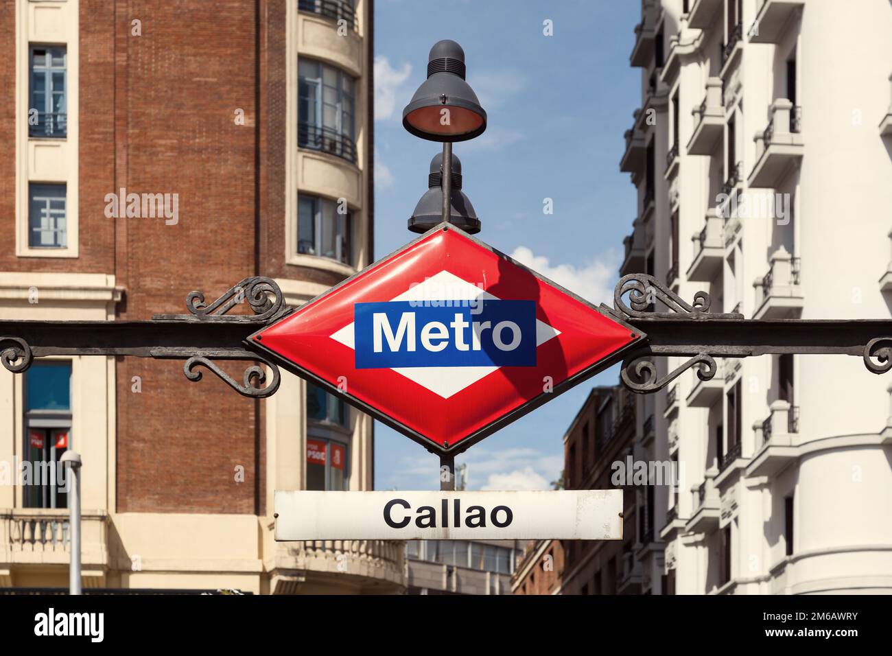 Metro Station Sign in Madrid, Spain, Europe Stock Photo - Alamy