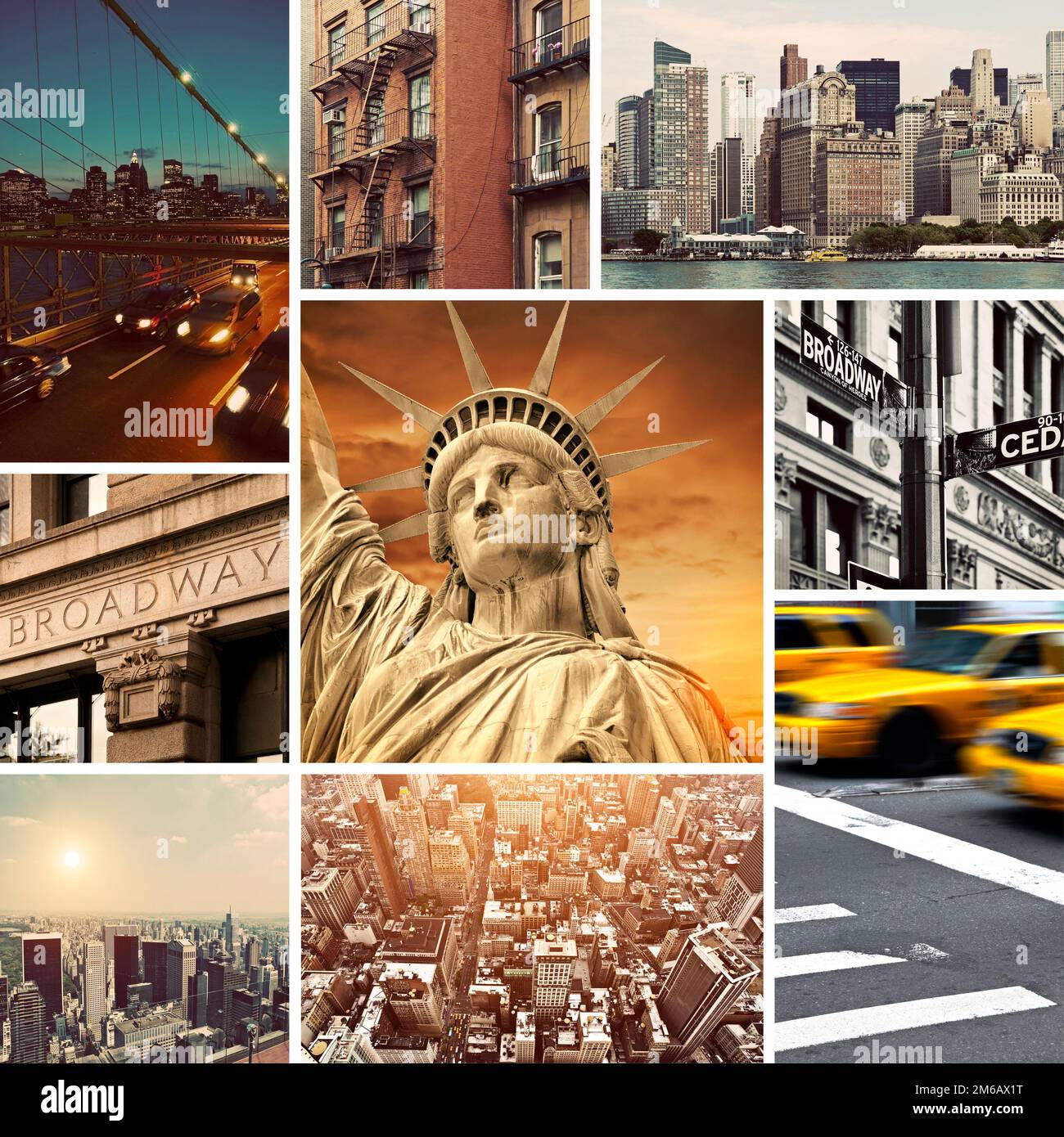 Vintage Manhattan-New York Collage Stock Photo - Alamy