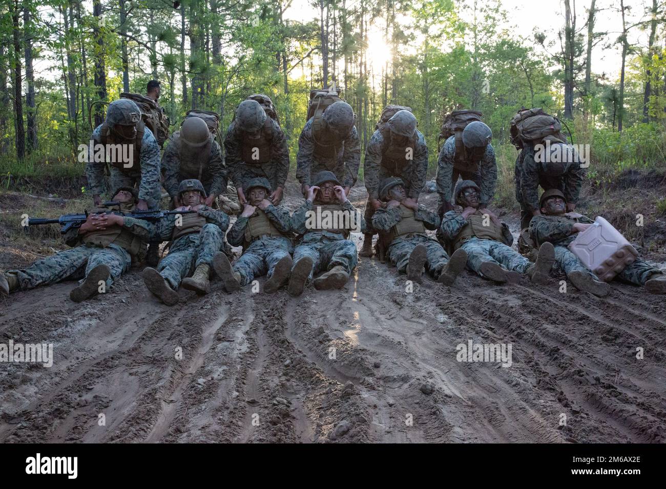 U.S. Marine Corps Martial Arts Instructor (MAI) Course students execute ...
