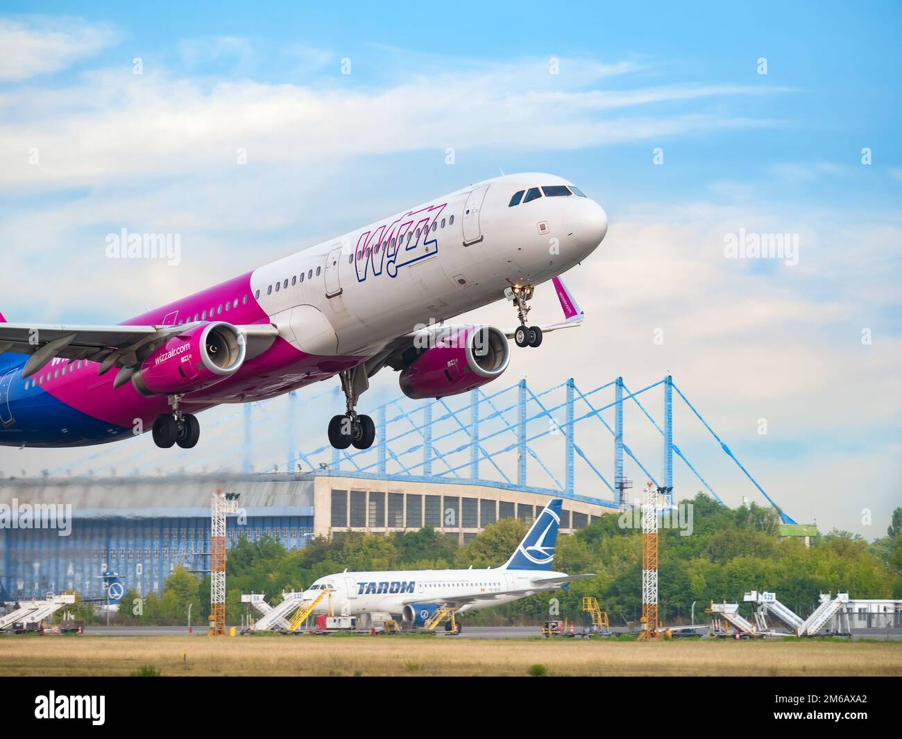 Bucharest, Romania - August 2022: A Wizz Air Airbus A321 airplane ...
