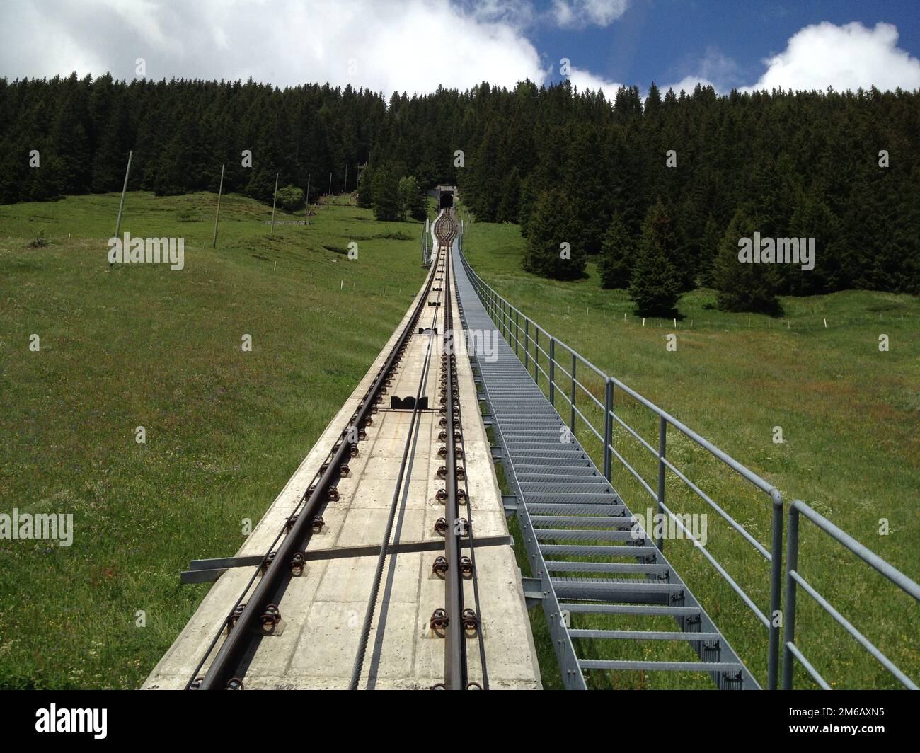 A scenic shot of the longest stairs in Bern, Switzerland Stock Photo ...