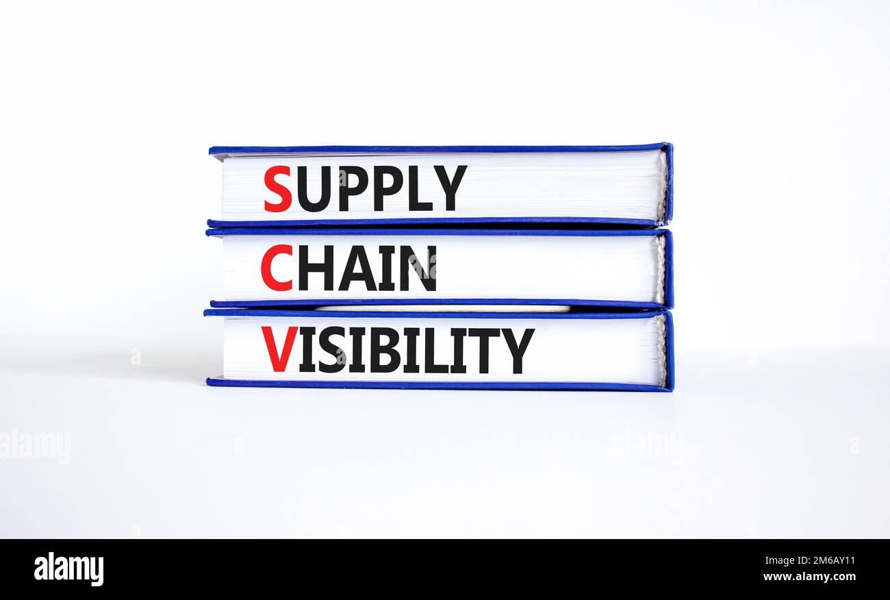 SCV supply chain visibility symbol. Concept words SCV supply chain ...