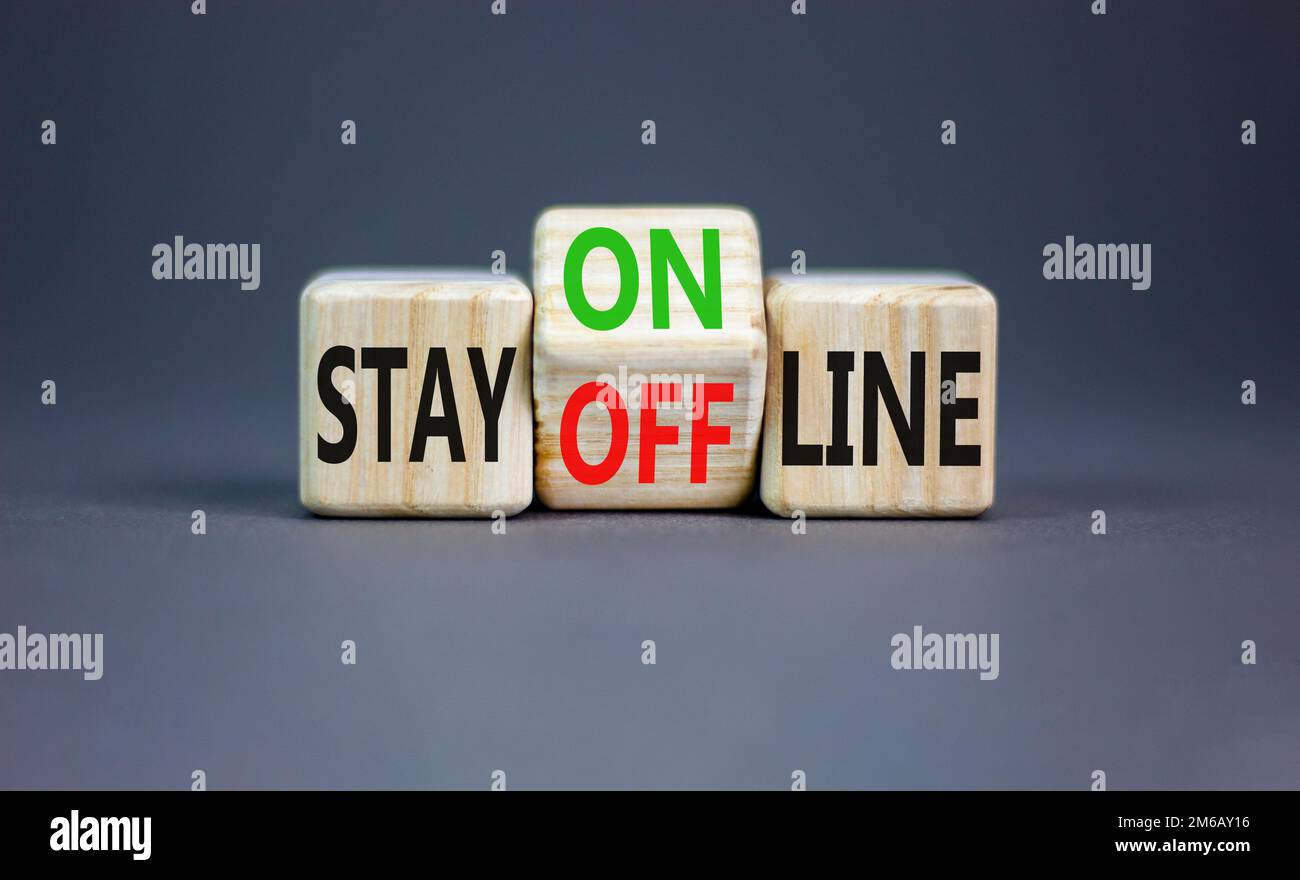 Stay online or offline symbol. Concept word Stay online or offline on ...