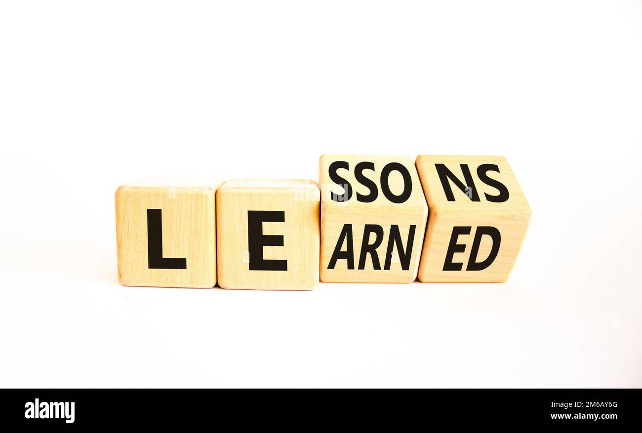 Lessons to learn symbol. Concept word Lessons learn on wooden cubes ...