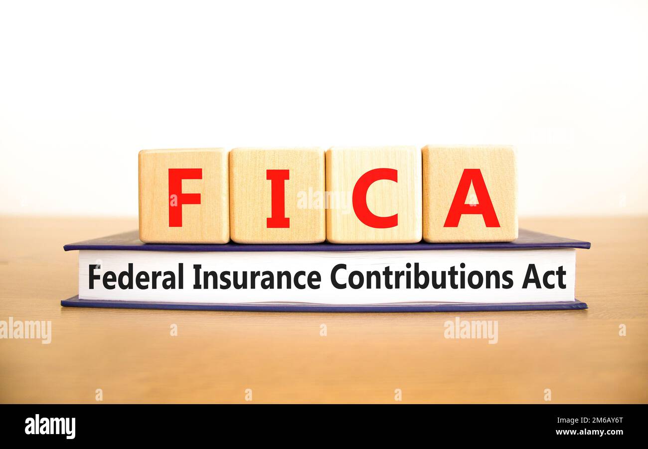 FICA symbol. Concept words FICA federal insurance contributions act on ...