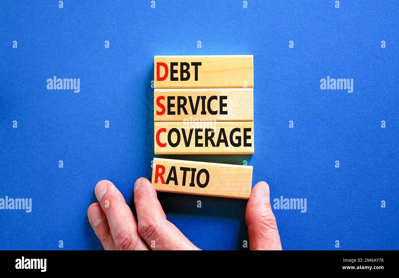 DSCR debt service coverage ratio symbol. Concept words DSCR debt ...