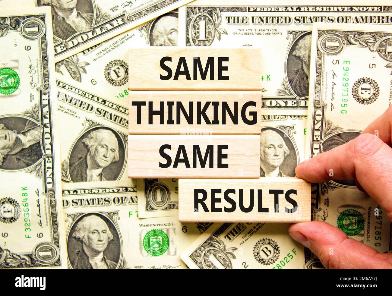 Same thinking and results symbol. Concept word Same thinking same ...