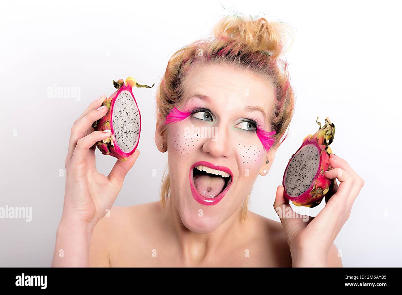 Models meets dragon fruit Stock Photo - Alamy