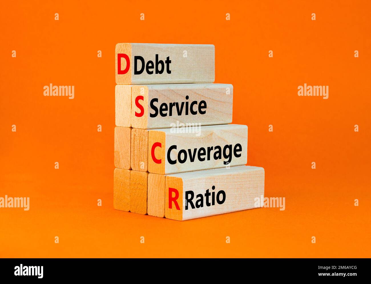 DSCR debt service coverage ratio symbol. Concept words DSCR debt ...