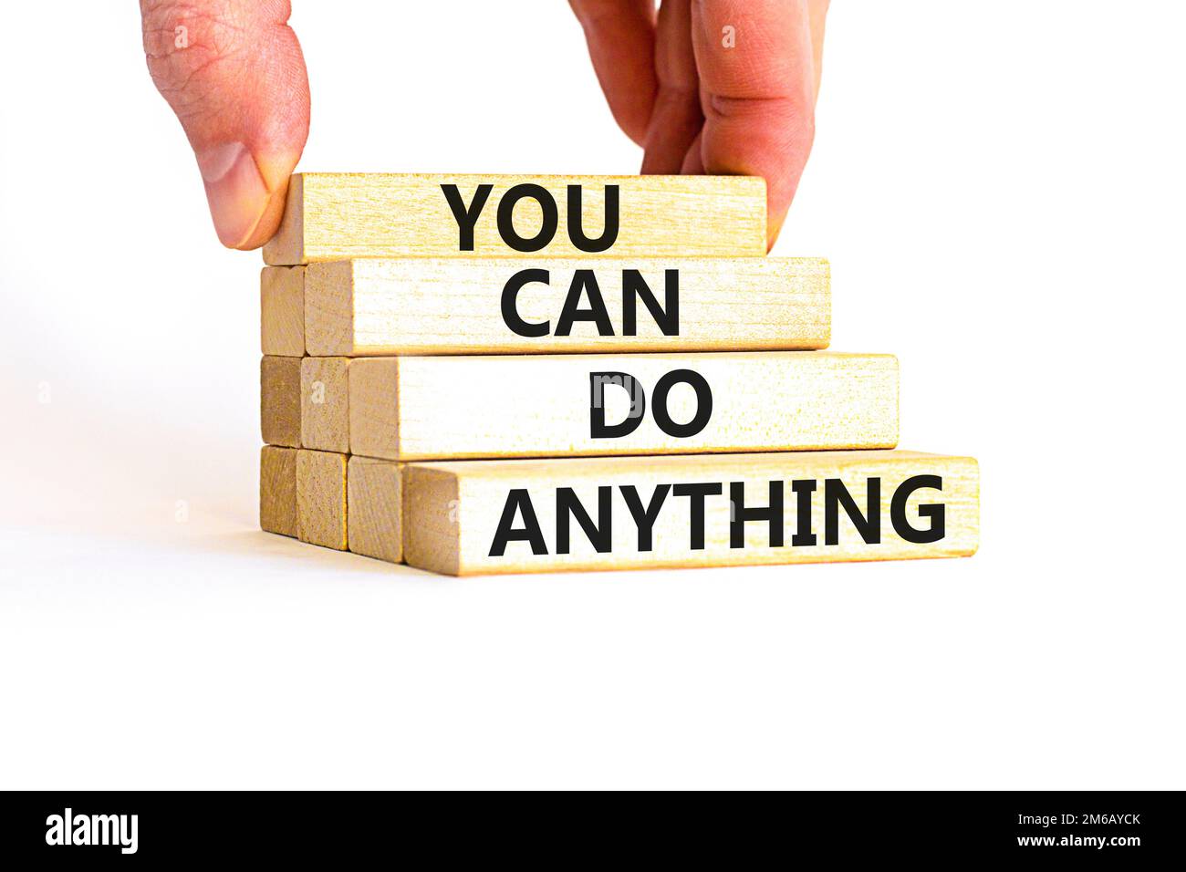 You can do anything symbol. Concept word You can do anything on wooden ...