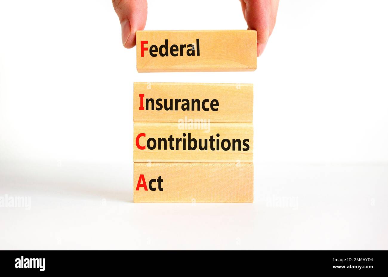 FICA symbol. Concept words FICA federal insurance contributions act on ...