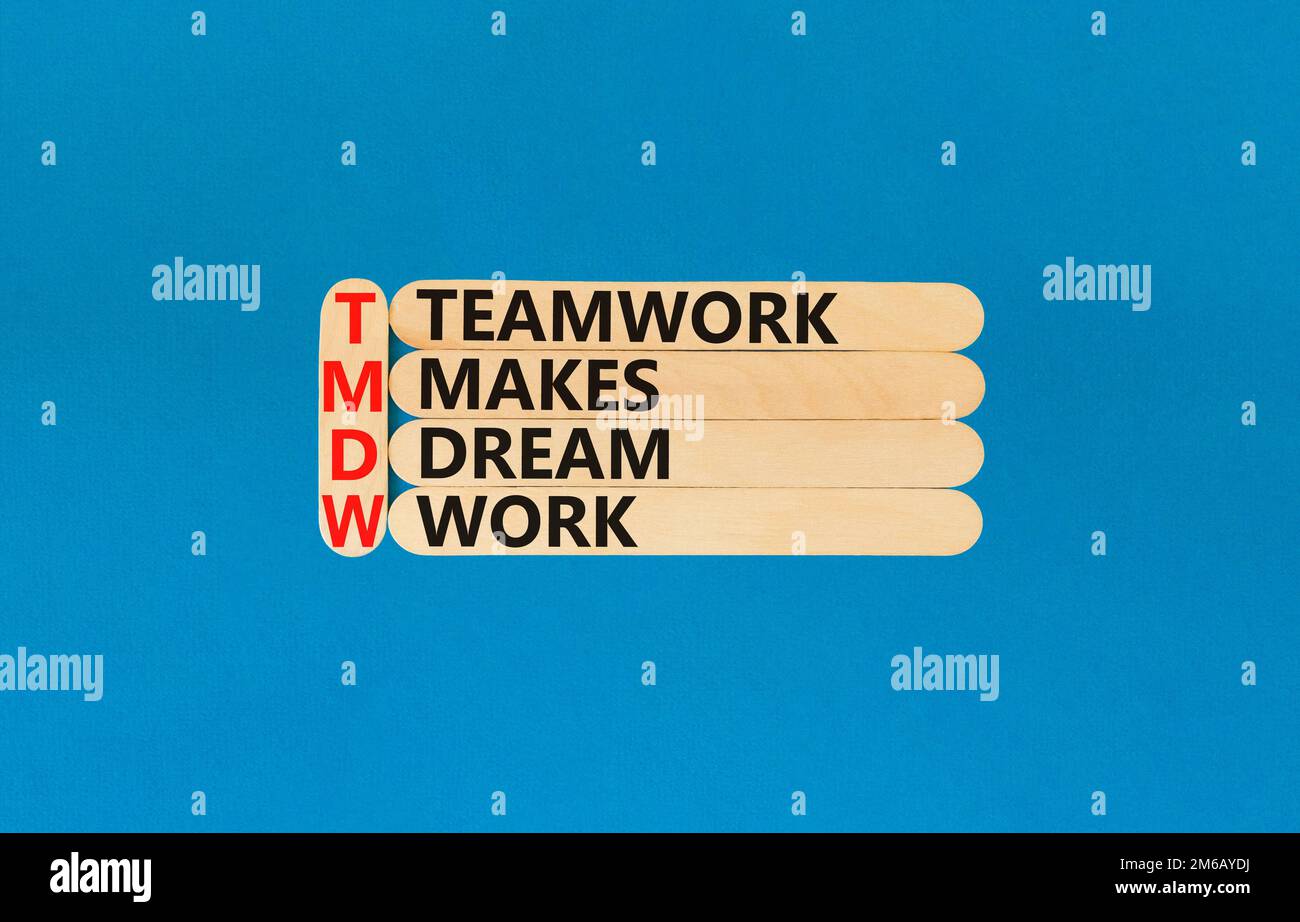 TMDW Teamwork makes dream work symbol. Concept words TMDW Teamwork ...