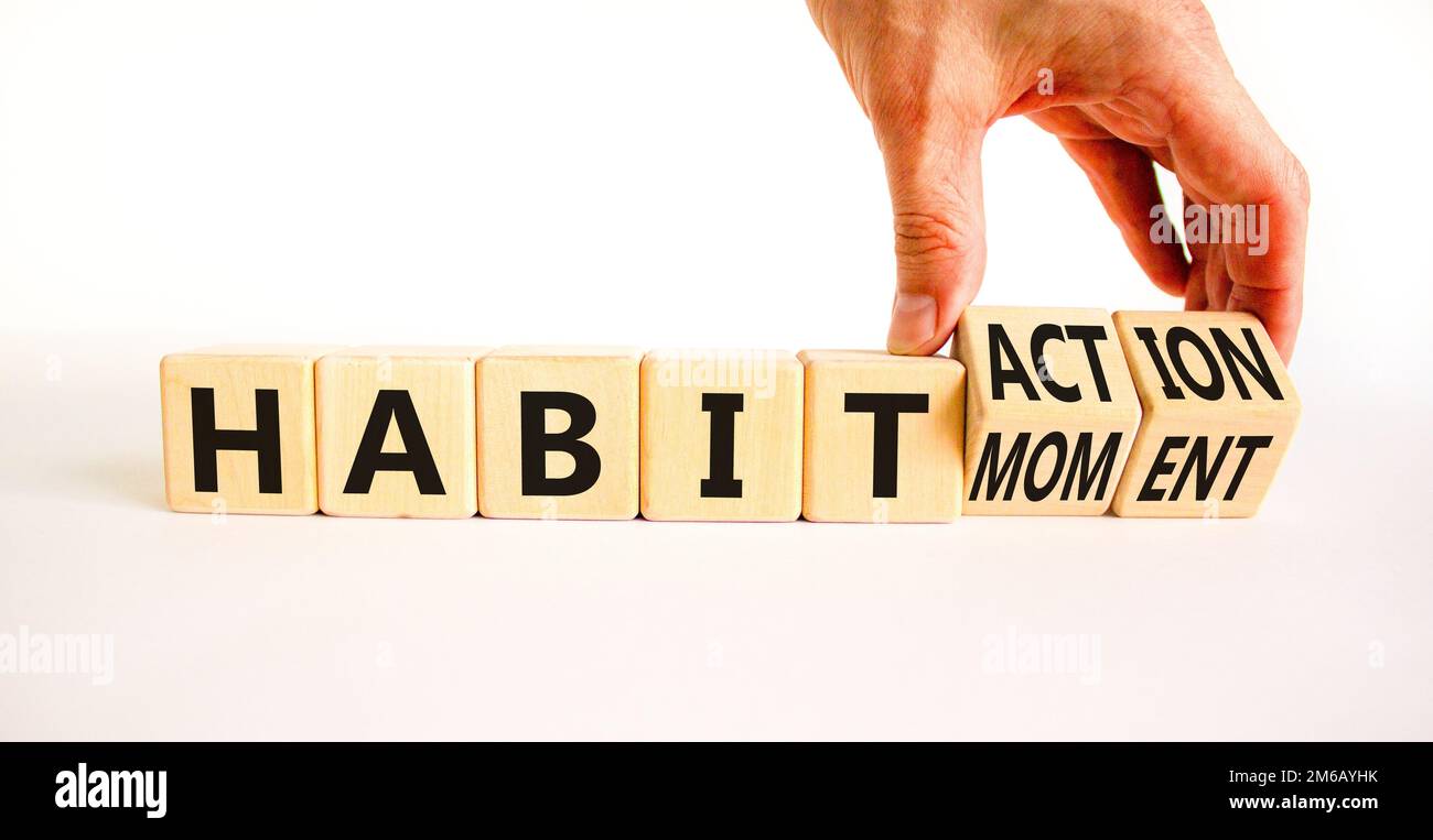 Habit action and moment symbol. Concept words Habit action Habit moment ...