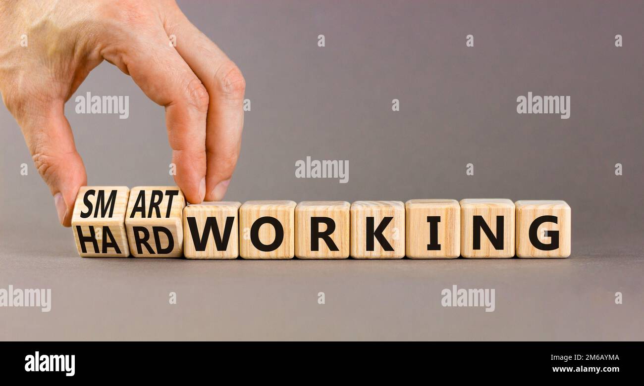 Smart or hard working symbol. Concept words Smart working and Hard ...