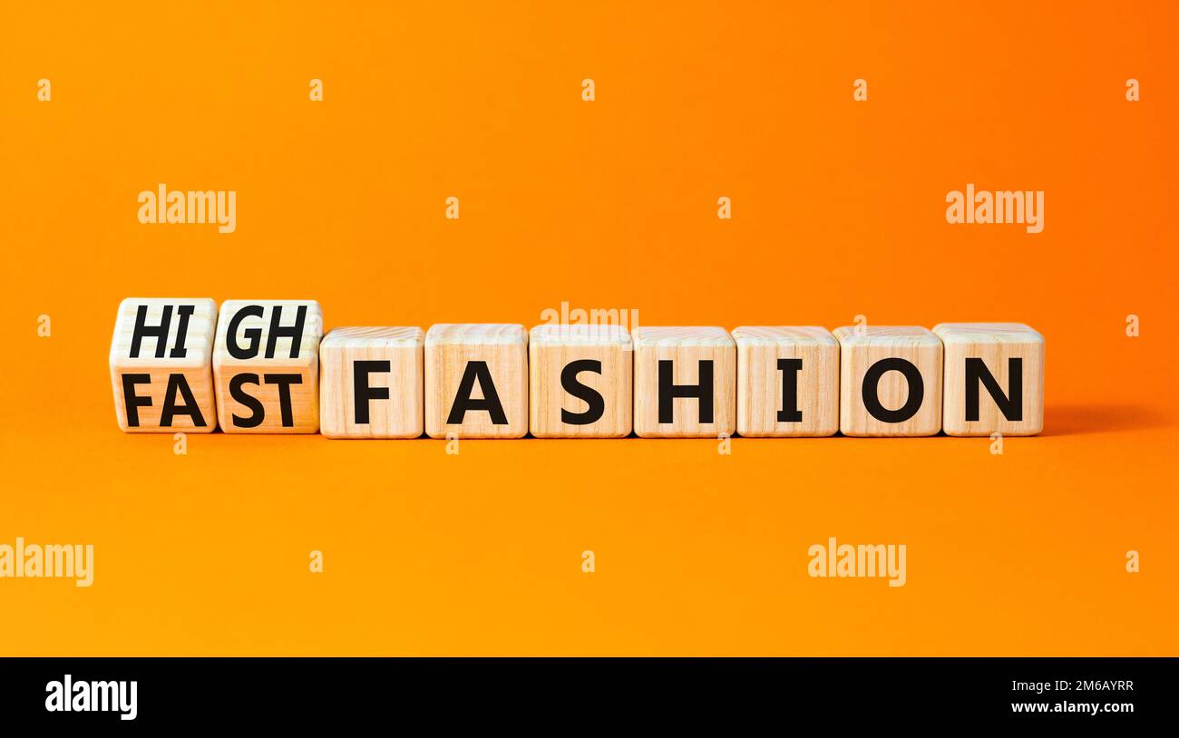 Fast or high fashion symbol. Concept words Fast fashion and High ...