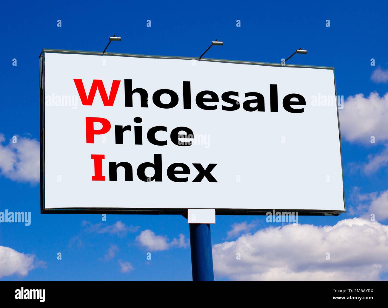 WPI wholesale price index symbol. Concept words WPI wholesale price ...