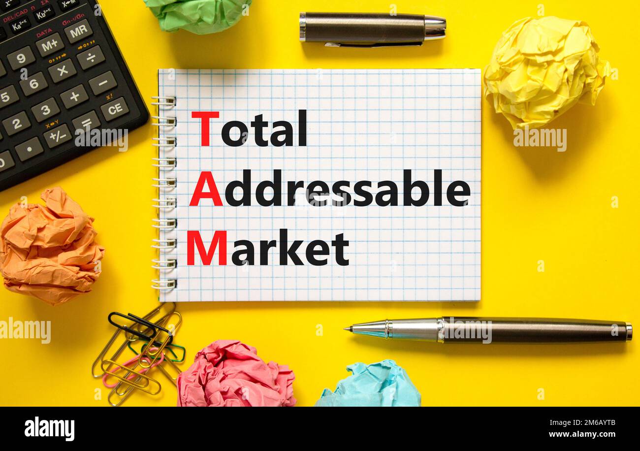 TAM total addressable market symbol. Concept words TAM total ...