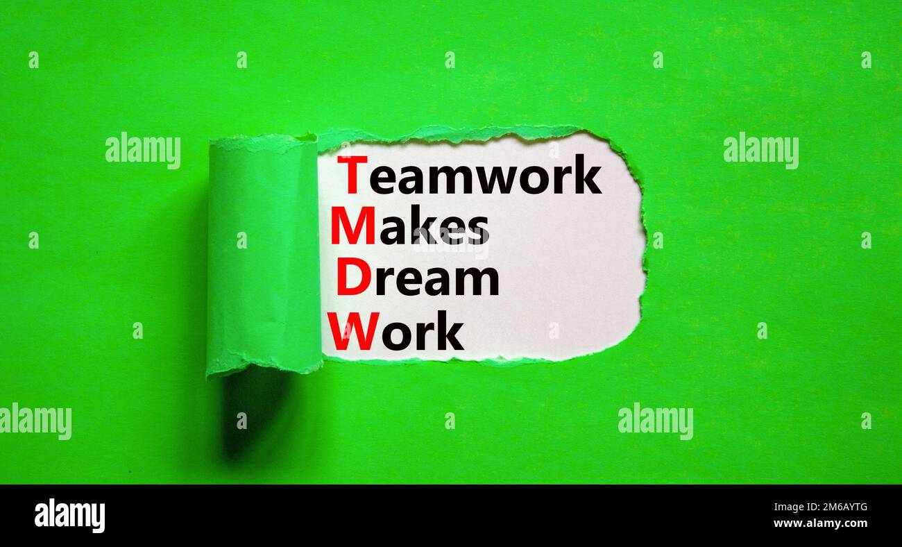 TMDW Teamwork makes dream work symbol. Concept words TMDW Teamwork ...