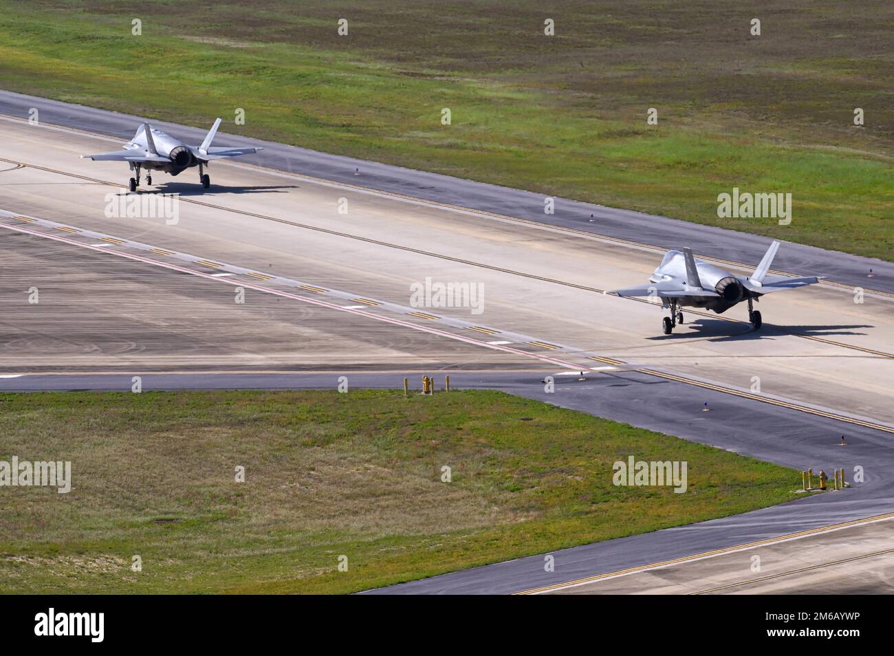 Hill Air Force Base F-35A Lightning II aircrafts taxi toward the 33rd ...