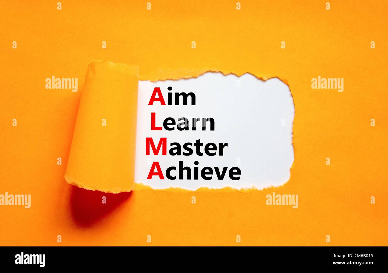 ALMA aim learn master achieve symbol. Concept words ALMA aim learn ...