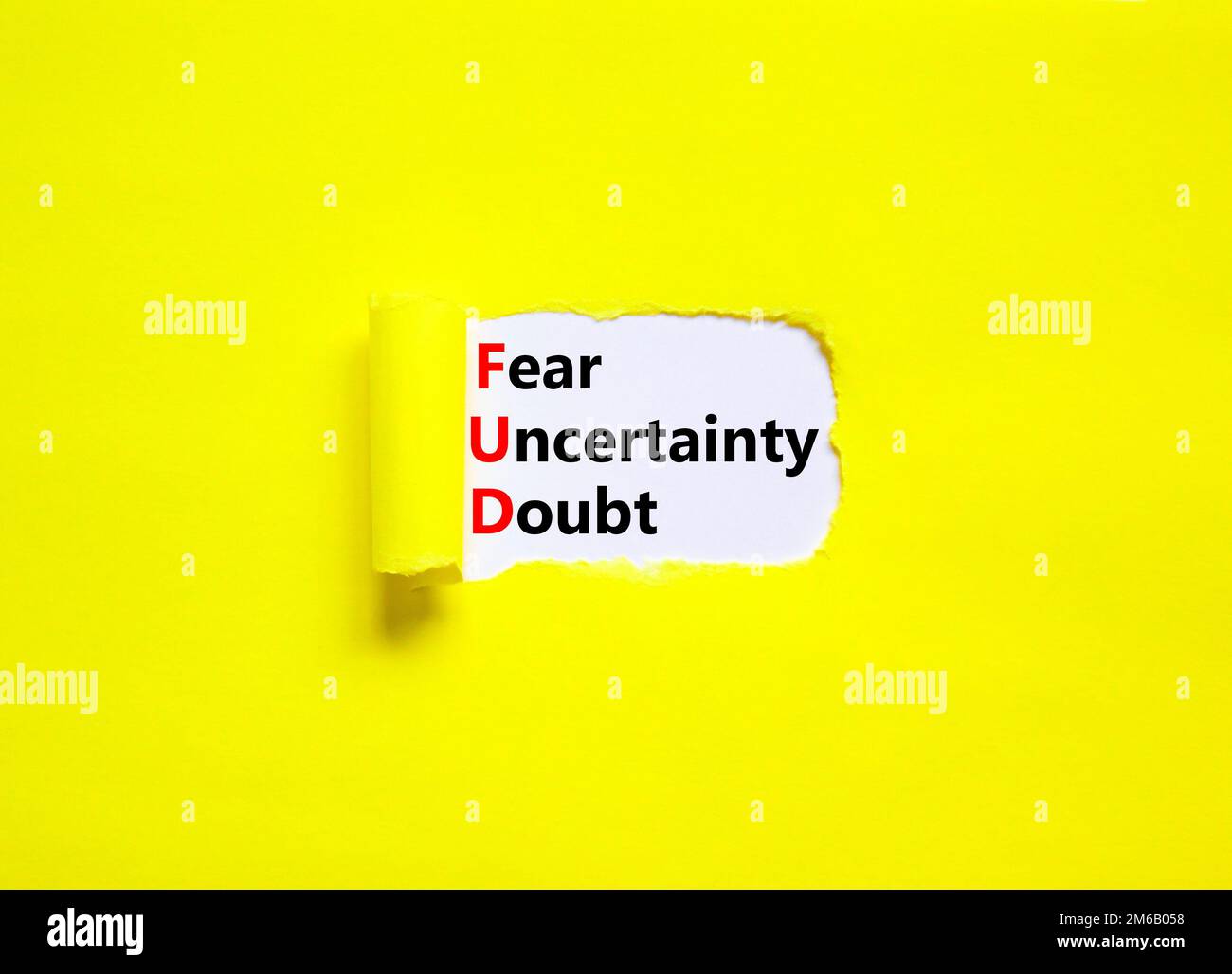 FUD fear uncertainty doubt symbol. Concept words FUD fear uncertainty ...