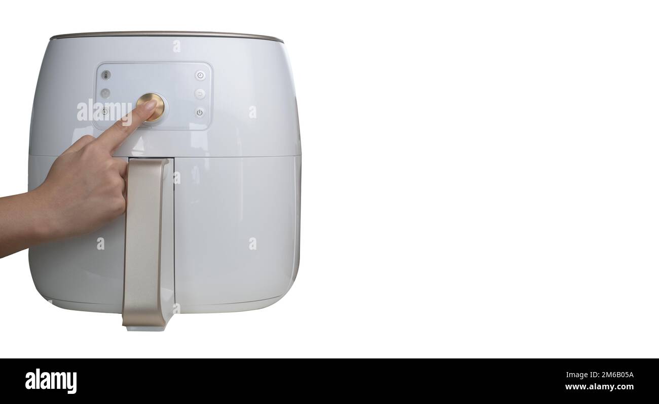 Air fryer machine, in white background isolated. Fryer and copy space ...