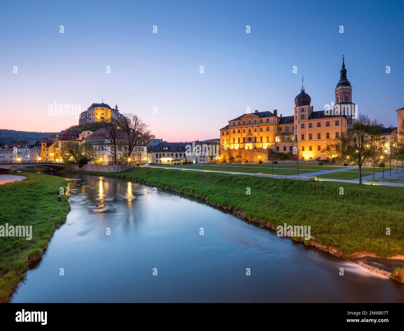 Town view with Upper Castle, Lower Castle and St. Mary's Church on the ...
