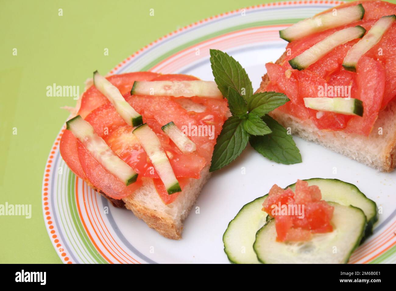 Bread with tomatoes Stock Photo - Alamy