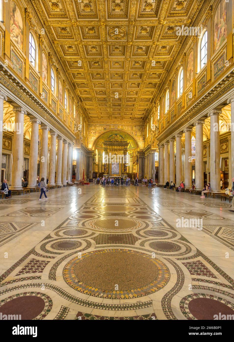 Interior view of the Basilica of Santa Maria Maggiore, Rome, Italy ...