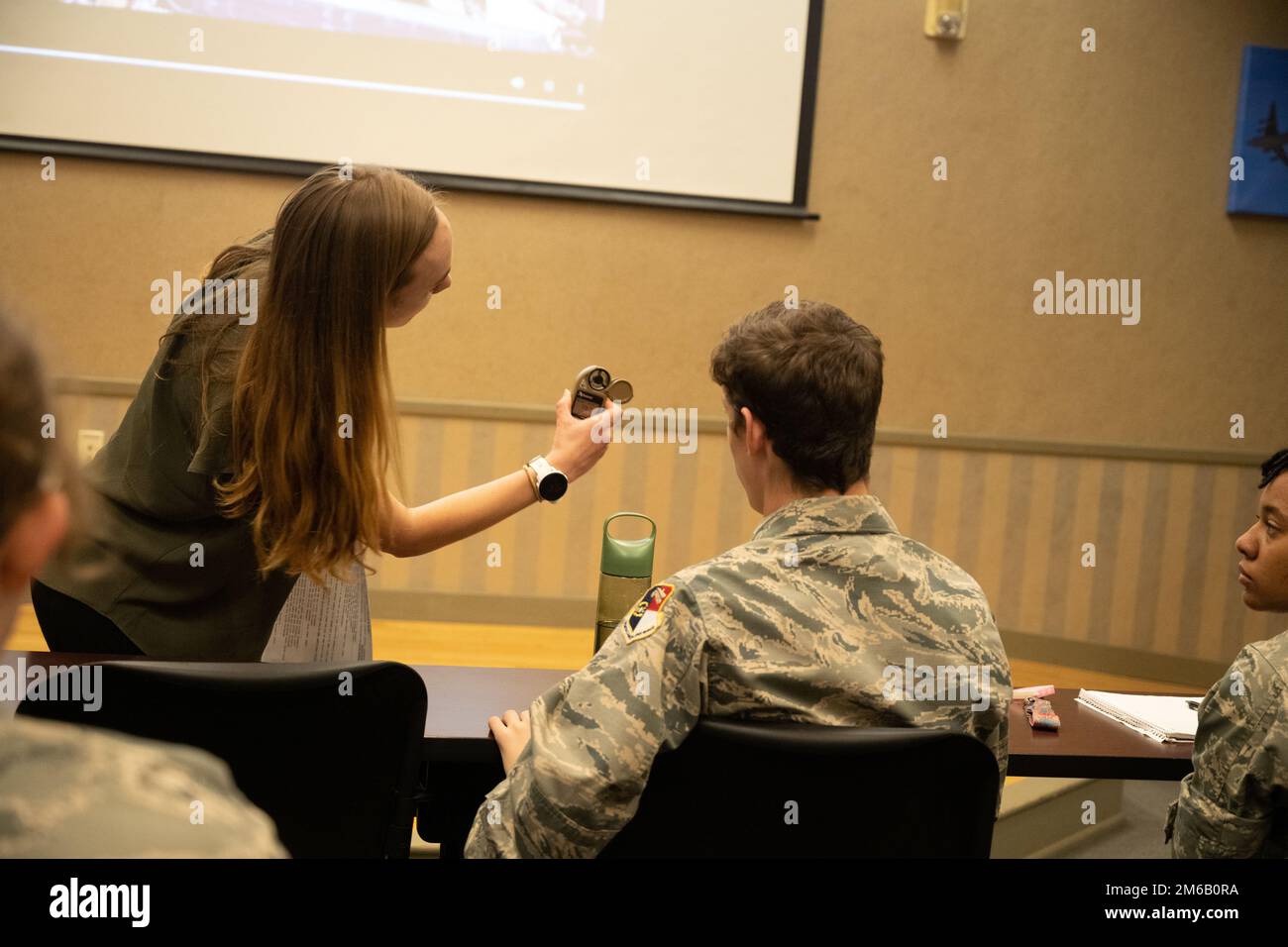 U.S. Air Force 18th Combat Weather Squadron Airmen discuss meterology ...