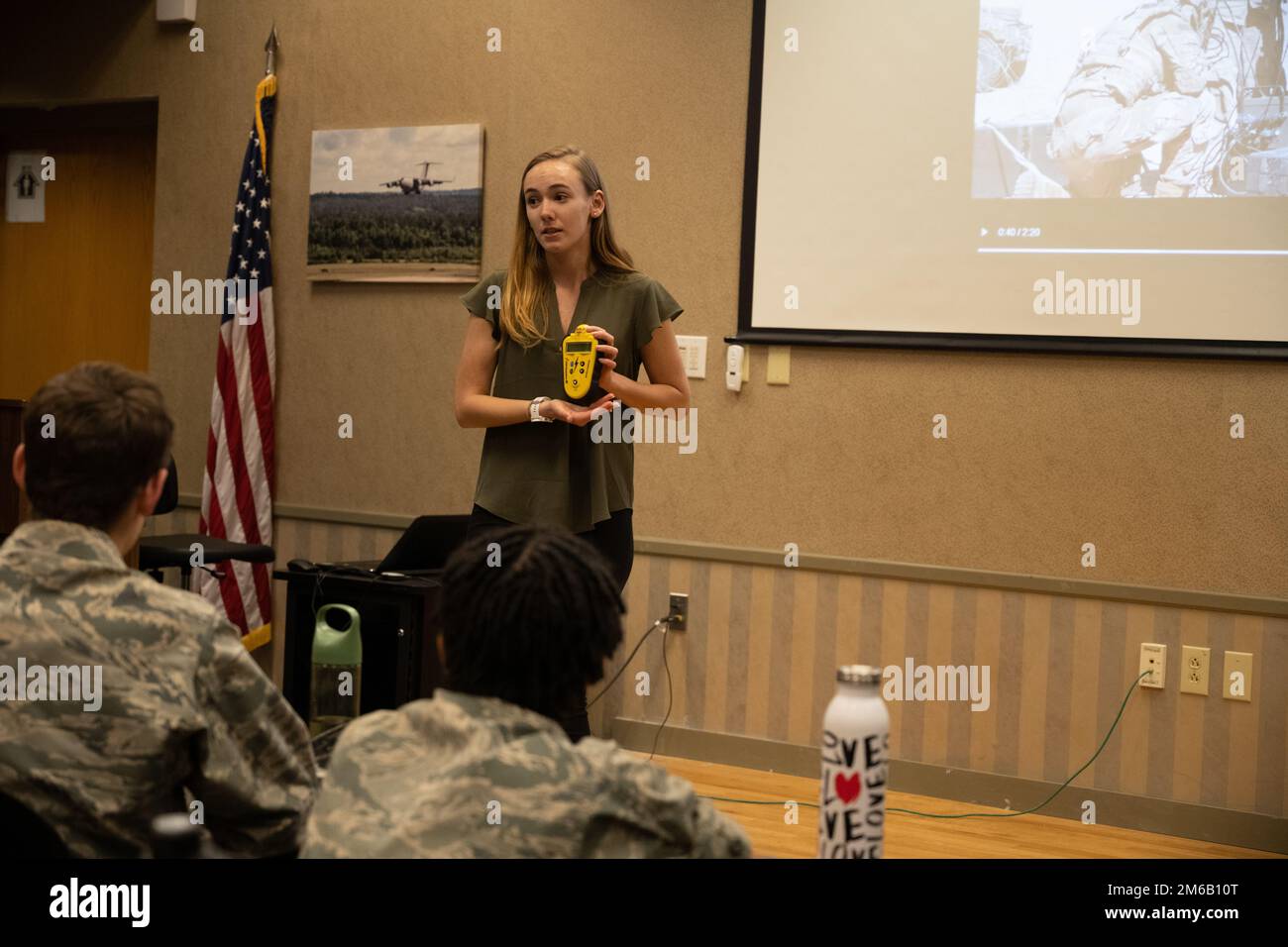 U.S. Air Force 18th Combat Weather Squadron Airmen discuss meterology ...