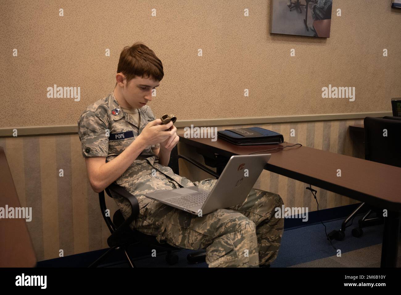 U.S. Air Force 18th Combat Weather Squadron Airmen discuss meterology ...
