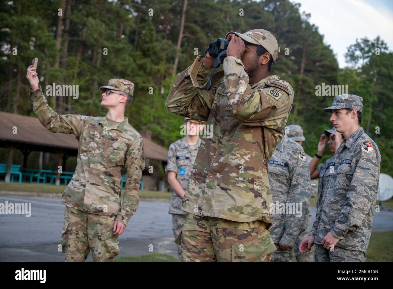 U.S. Air Force 18th Combat Weather Squadron Airmen discuss meterology ...