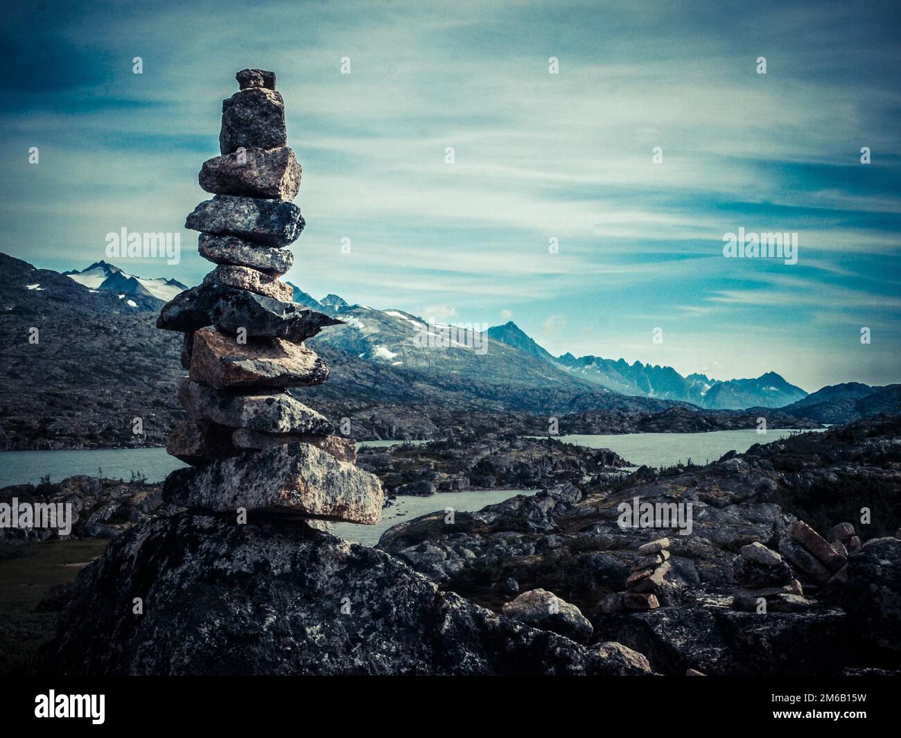 Stone Tower, Mountain, Lake, Alaska Stock Photo - Alamy