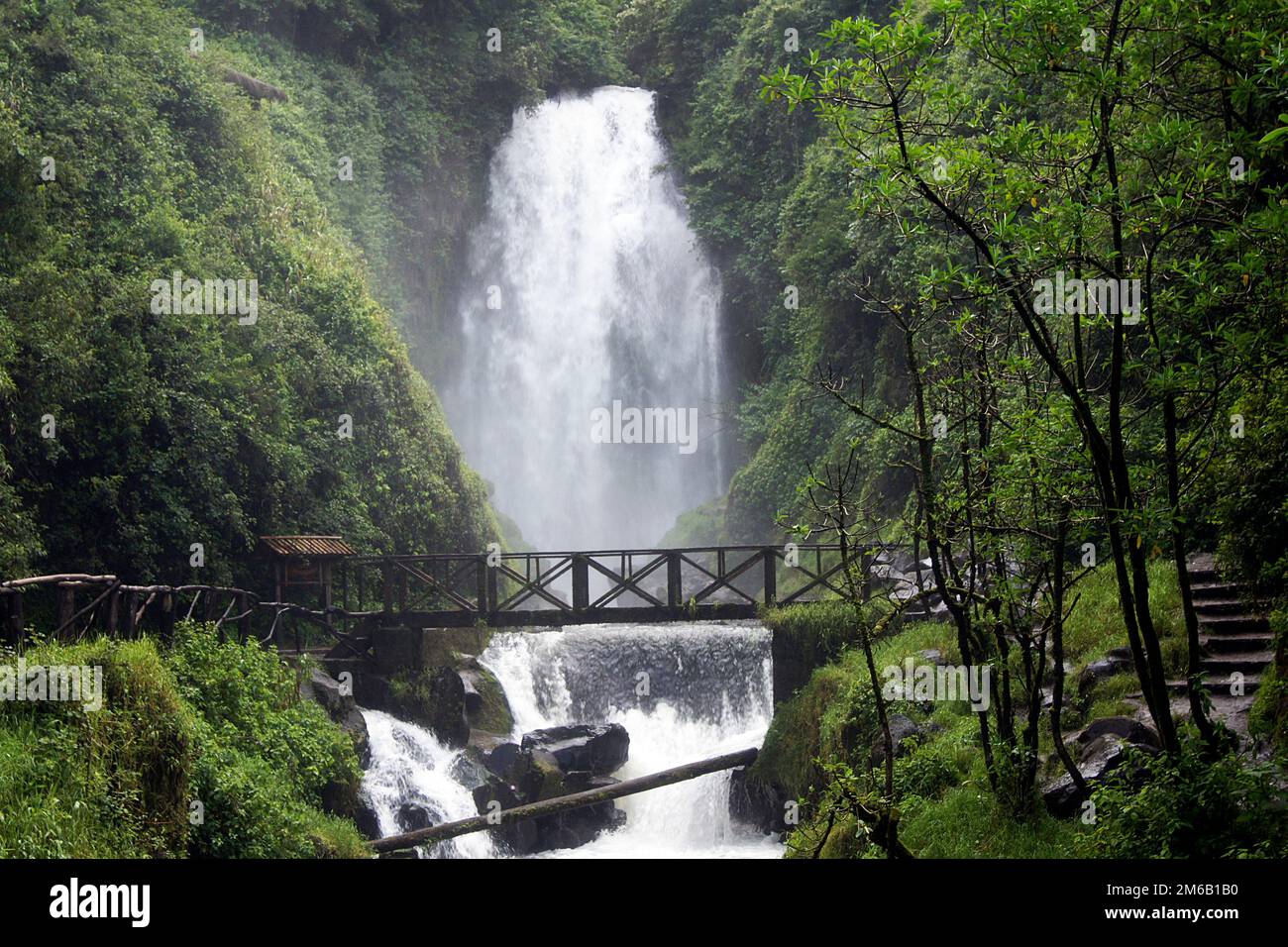 Peguche waterfall near Otavalo, Ecuador Stock Photo - Alamy