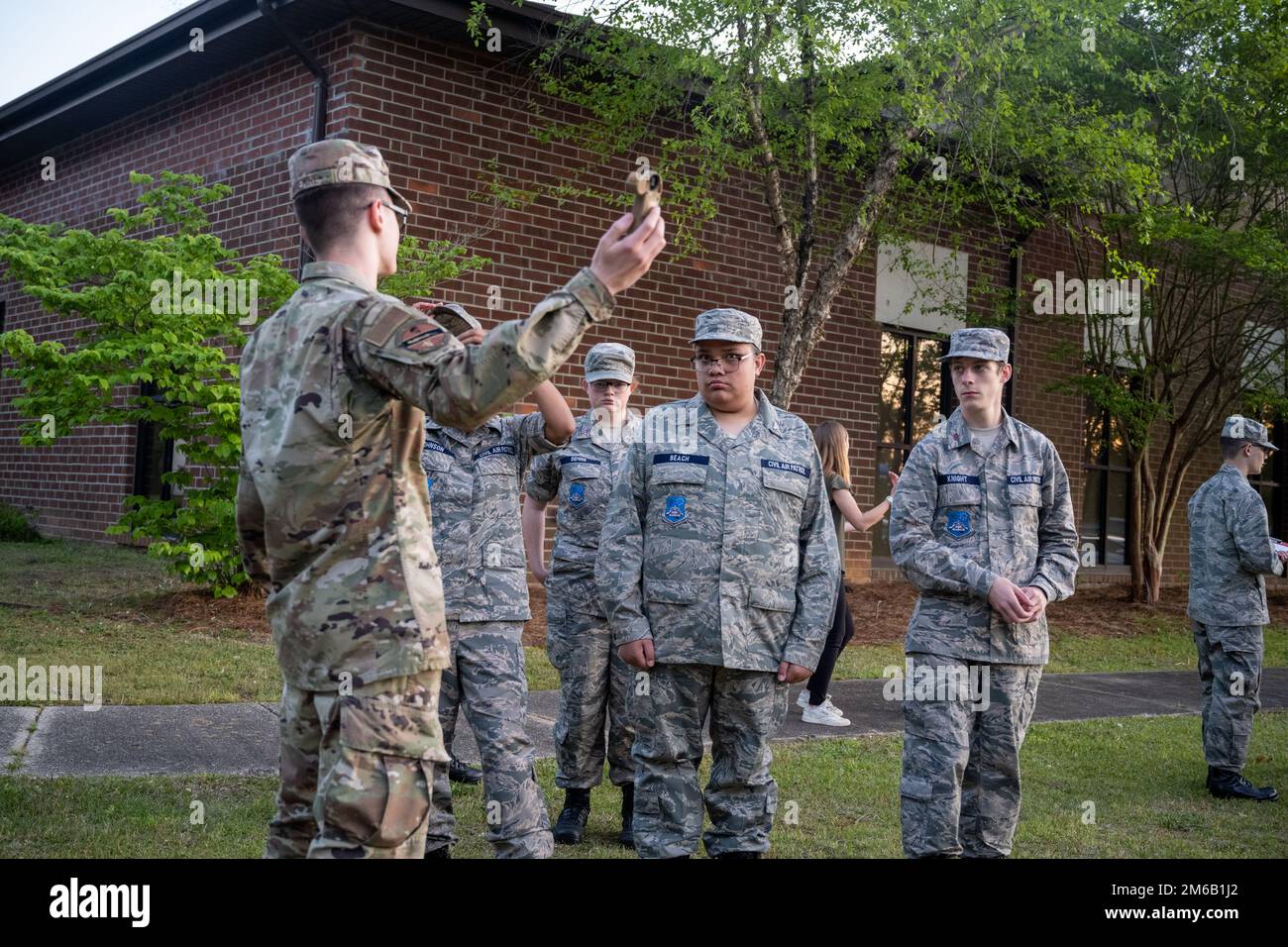 U.S. Air Force 18th Combat Weather Squadron Airmen discuss meterology ...