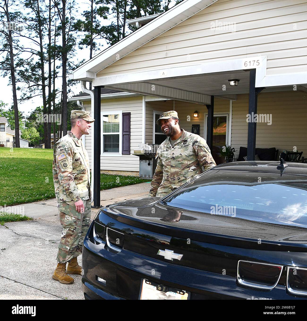 Col. Sam Smith, Fort Polk garrison commander, talks to a neighborhood ...