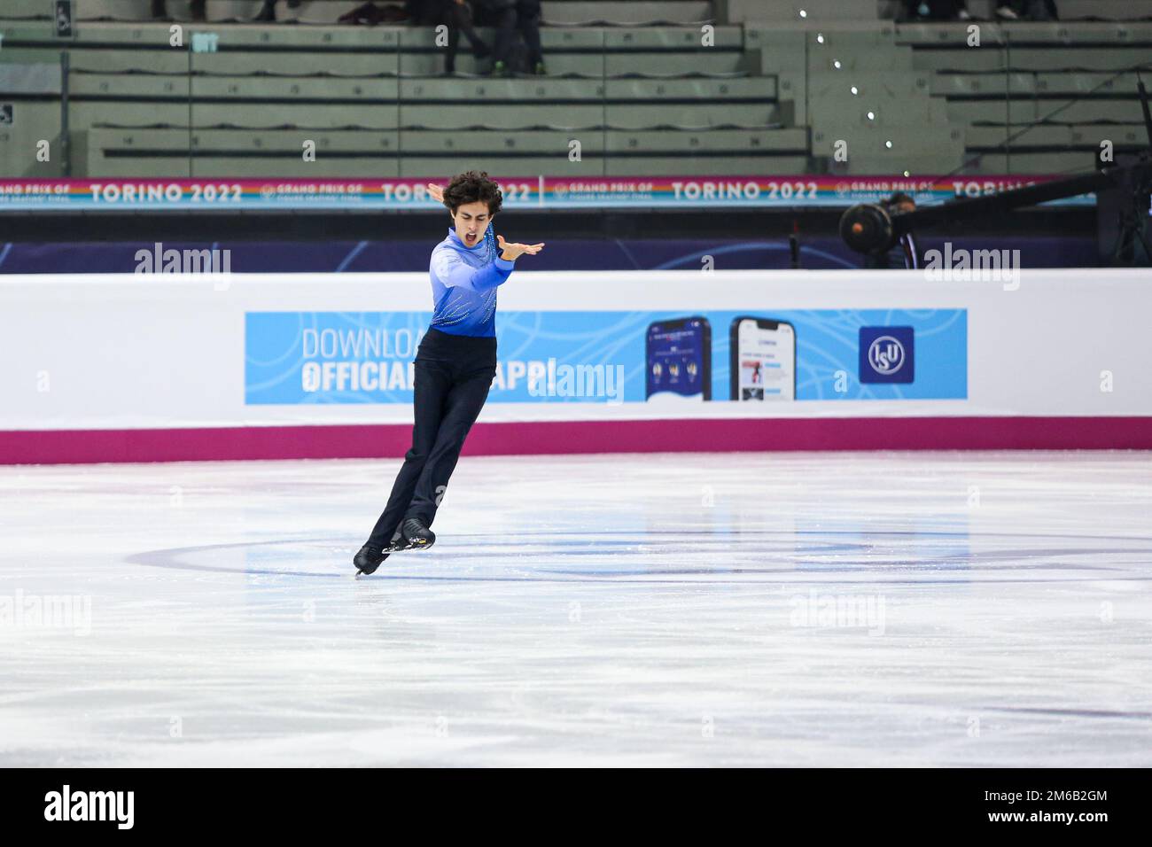 Nikolaj MEMOLA of Italy performs during the junior men short program ...