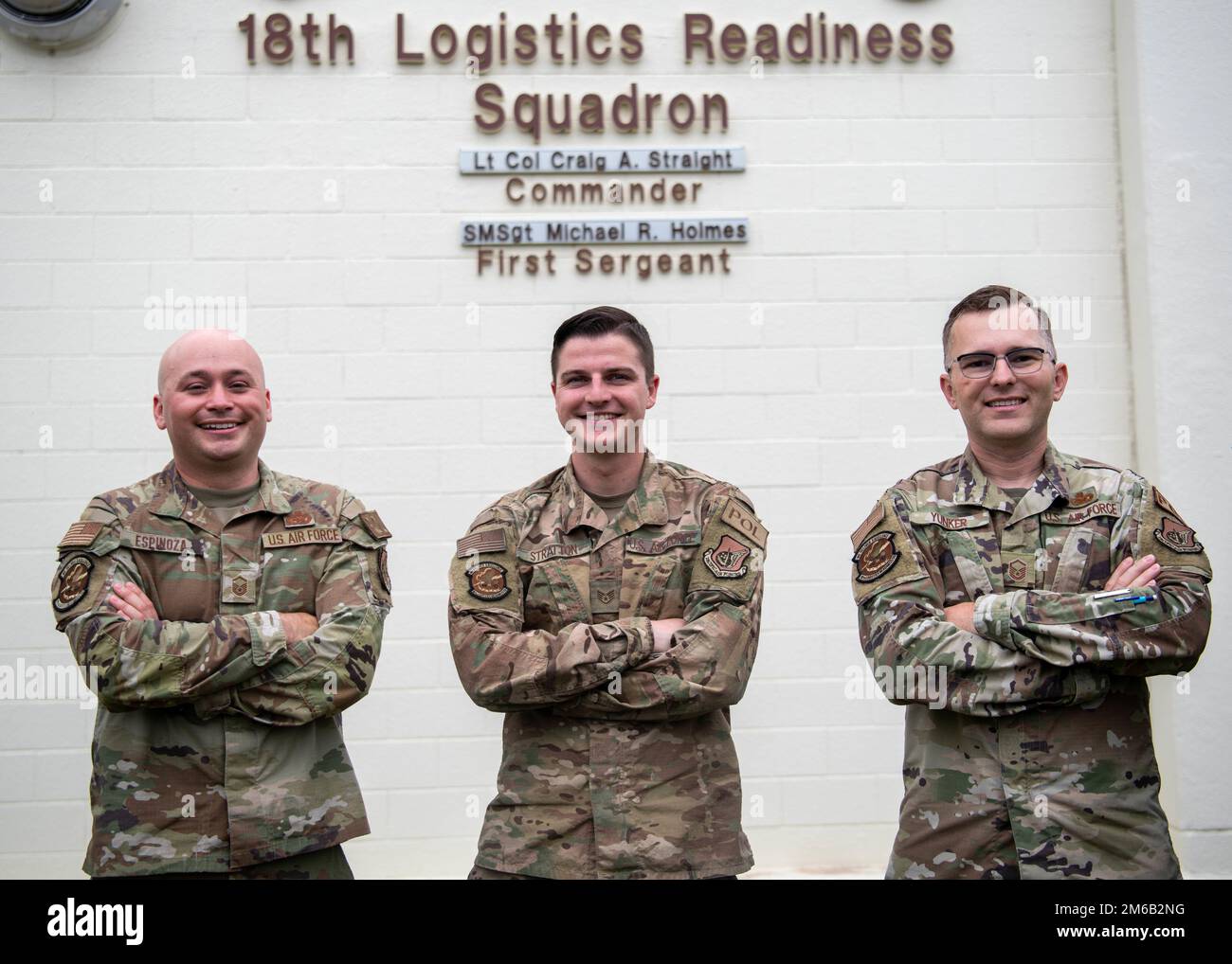 U.S. Air Force Master Sgt. Anthony Espinoza, left, 18th Logistics ...