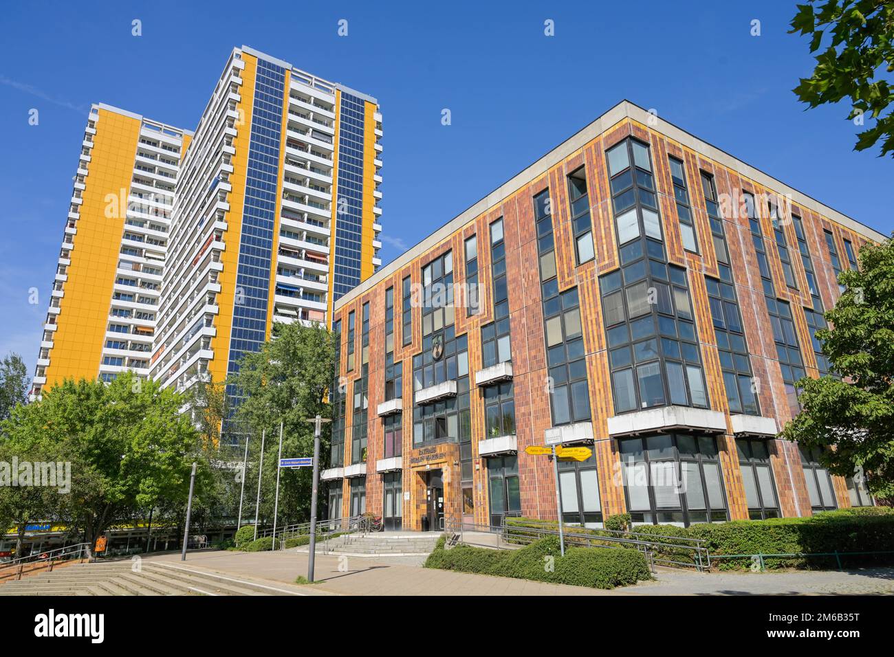 Skyscrapers, City Hall, Helene-Weigel-Platz, Marzahn, Berlin, Germany ...